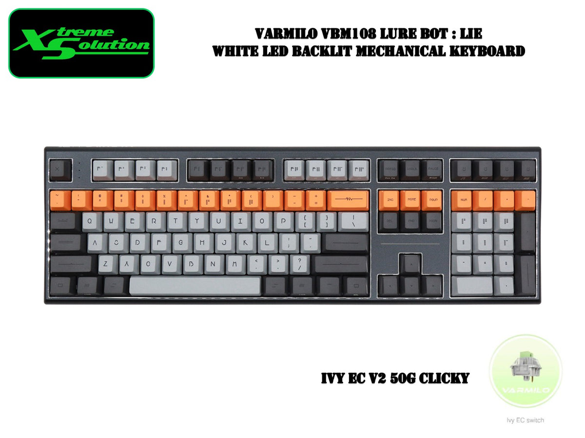 Varmilo VBM108 Lure Bot: Lie Mechanical Keyboard - White LED Backlit – XtremeSolution