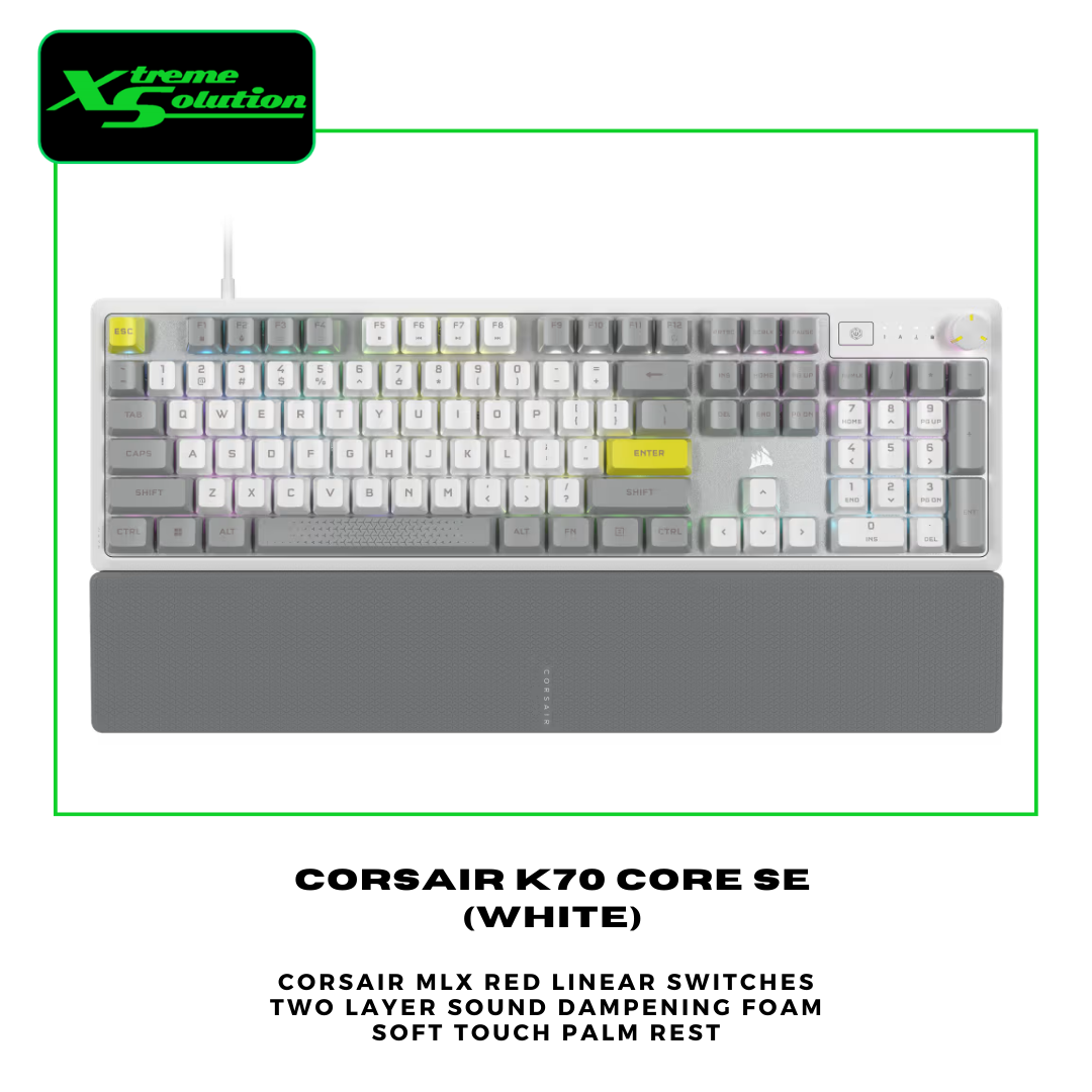 Corsair K70 Core SE White Wired Mechanical Keyboard – XtremeSolution