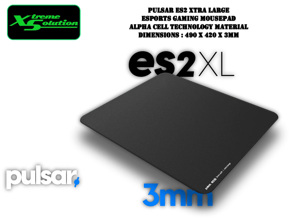 Pulsar ES2 Large | XL eSport Gaming Mousepad - Black - Medium Speed Su ...