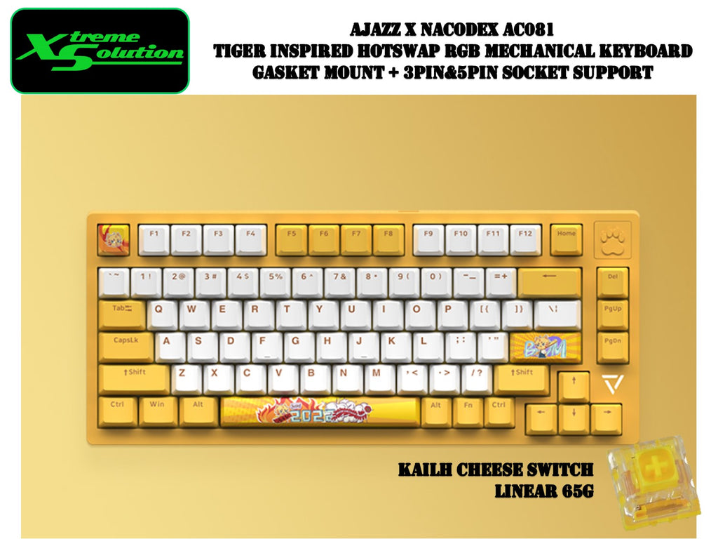 Ajazz x Nacodex AC081 - Tiger Inspired Hotswapable RGB Mechanical Keyb ...