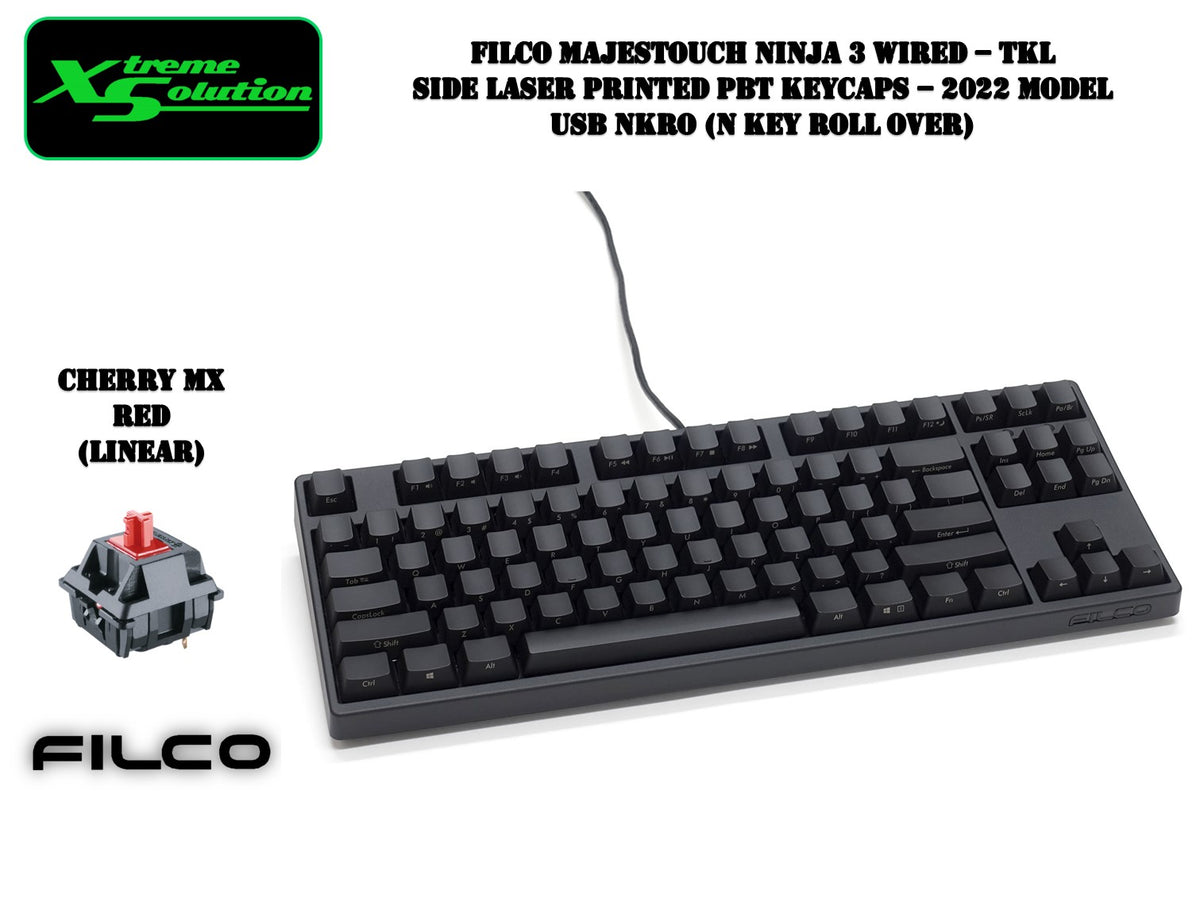 Filco Majestouch 3 Ninja - Wired Tenkeyless Mechanical Keyboard | PBT ...