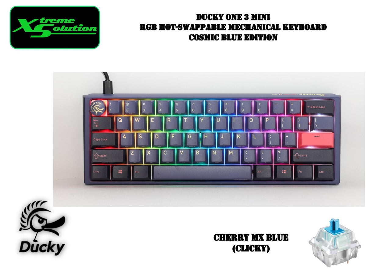 Ducky One 3 Mini Cosmic Blue Edition - RGB Hotswappable Mechanical Key ...