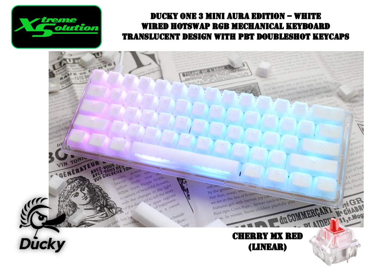 Ducky One 3 Mini Aura Edition - White - Hotswap RGB Mechanical Keyboar ...