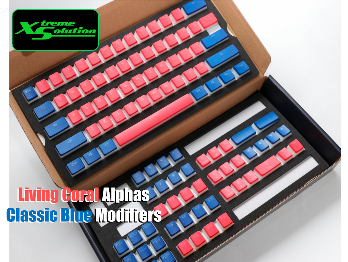 Ducky 108 Keycaps Set PBT Double shot Pudding - (Coral-Blue/Blue-Coral ...