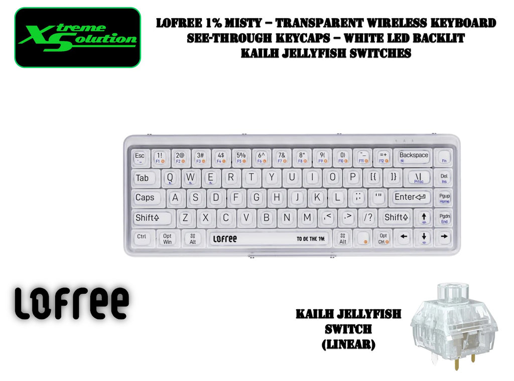 Lofree 1% Misty - Transparent Wireless Keyboard See Through White LED ...