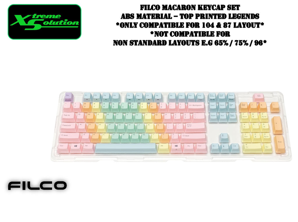 Filco Macaron Keycap Set | Top Printed Legends | For 104 & 87 Layout ...