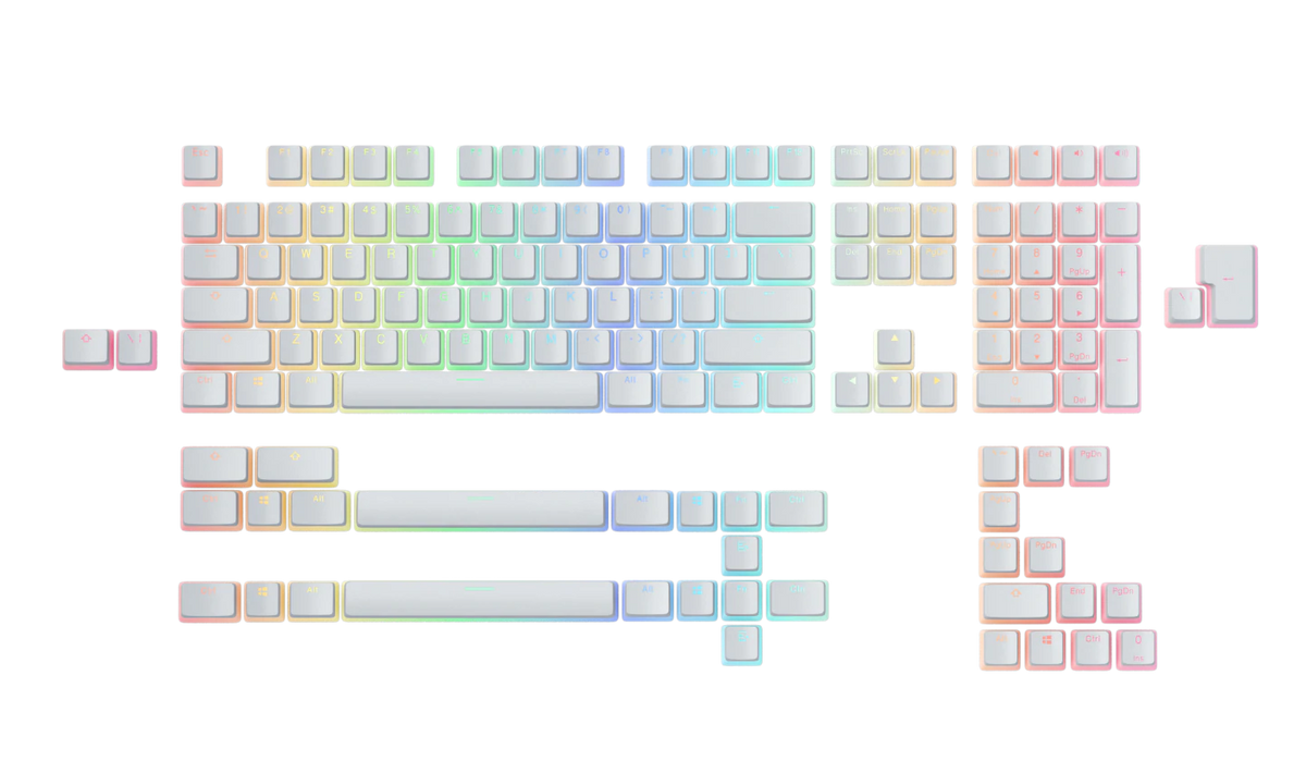Glorious AURA Keycaps V2 - Doubleshot 145-Key Layout PBT Keycaps ...